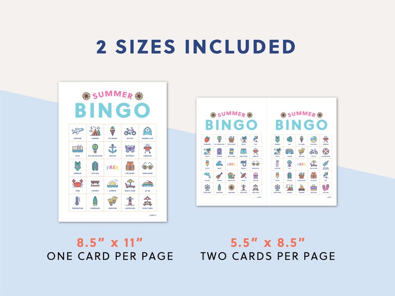 Printable Summer Bingo Game | 30 Cards | Instant Download | Fun Digital ...