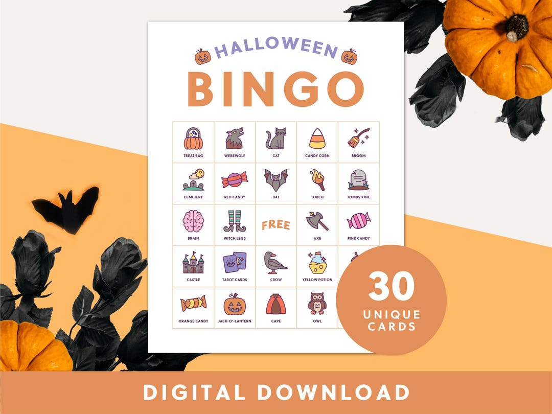 Printable Halloween Bingo Game | 30 Cards | Instant Download | Fun ...