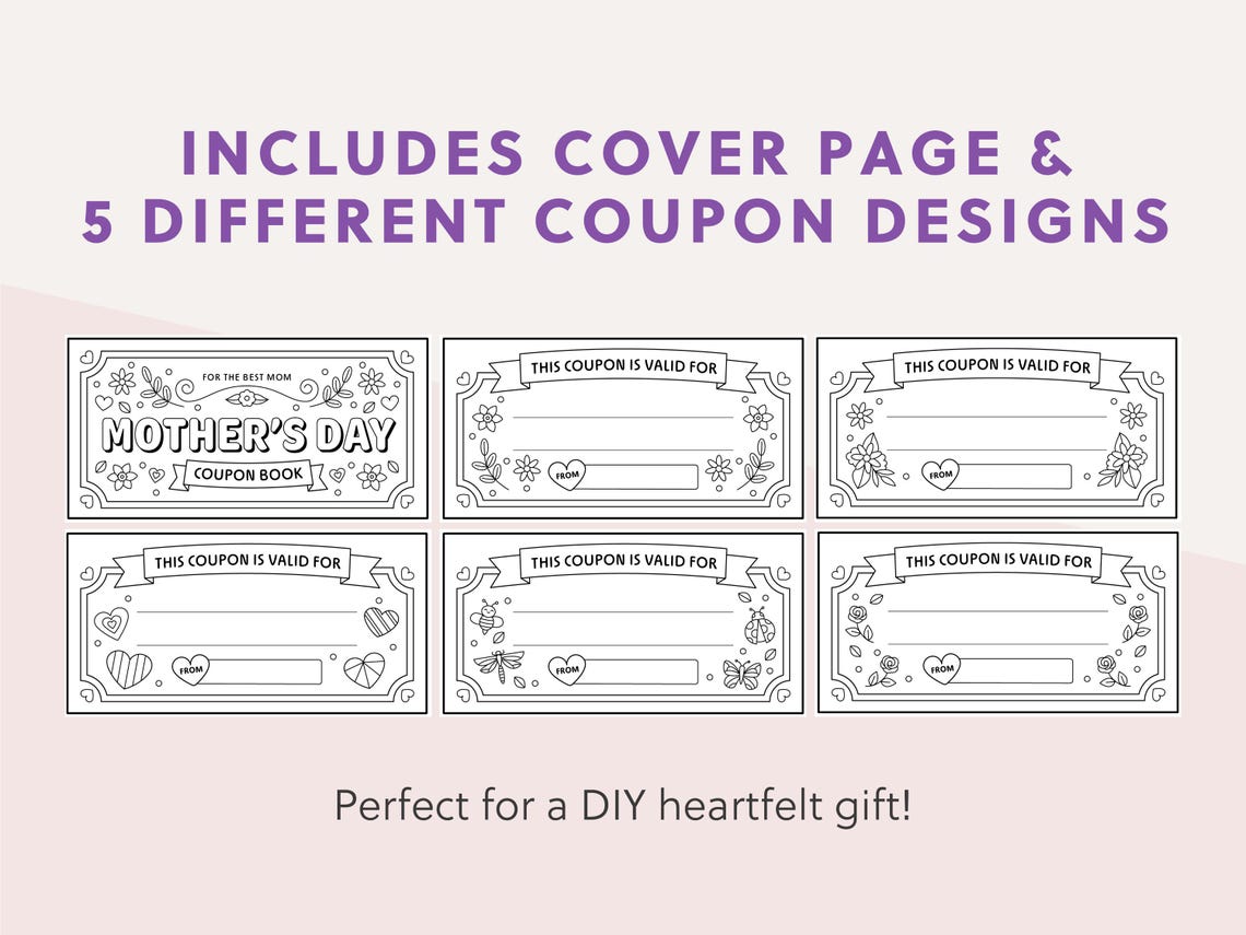 Mother's Day Coupon Book | Printable Mom Gift | Activity for Kids ...