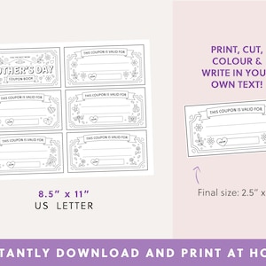 Mother's Day Coupon Book | Printable Mom Gift | Activity for Kids ...