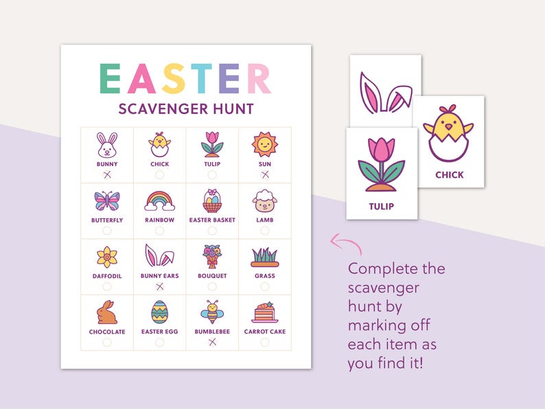Printable Easter Scavenger Hunt Game | Easter Family Game | Instant ...