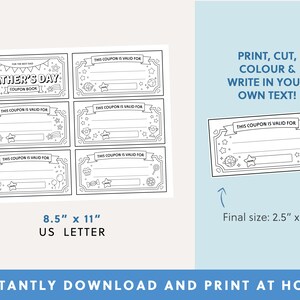 Father's Day Coupon Book | Printable Dad Gift | Activity for Kids ...