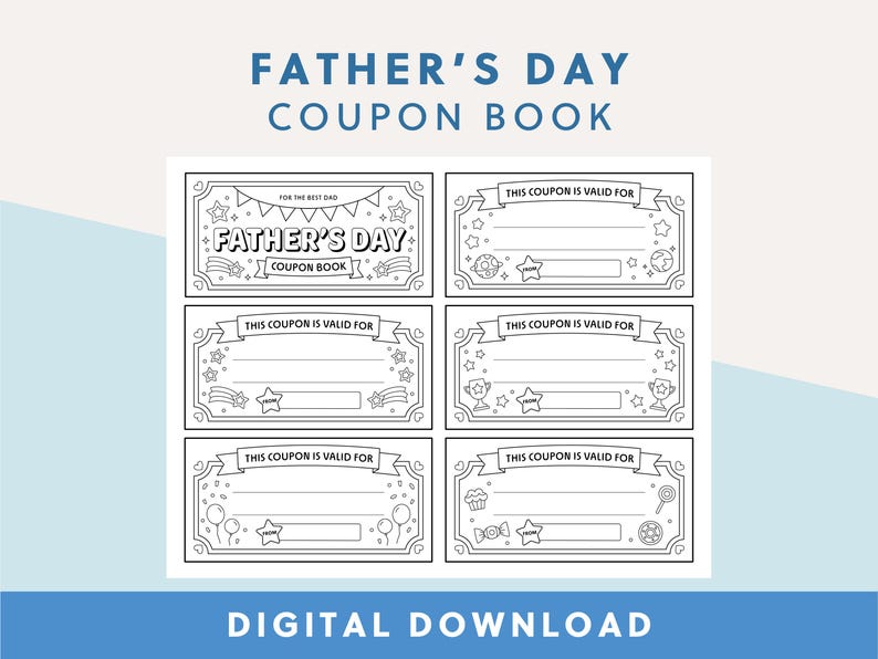 Father's Day Coupon Book | Printable Dad Gift | Activity for Kids ...