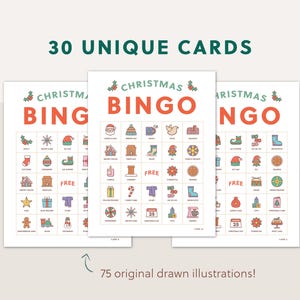 Printable Christmas Bingo Game | 30 Cards | Instant Download | Fun ...