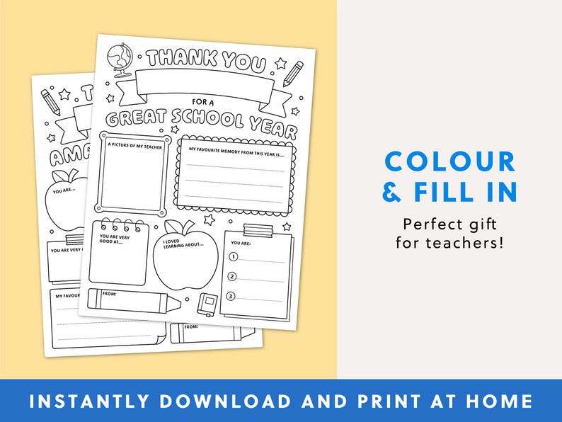 Teacher Appreciation Colouring Pages | Printable Teacher Gift ...