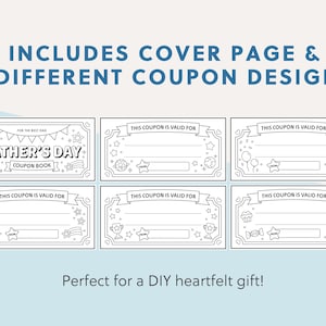 Father's Day Coupon Book | Printable Dad Gift | Activity for Kids ...