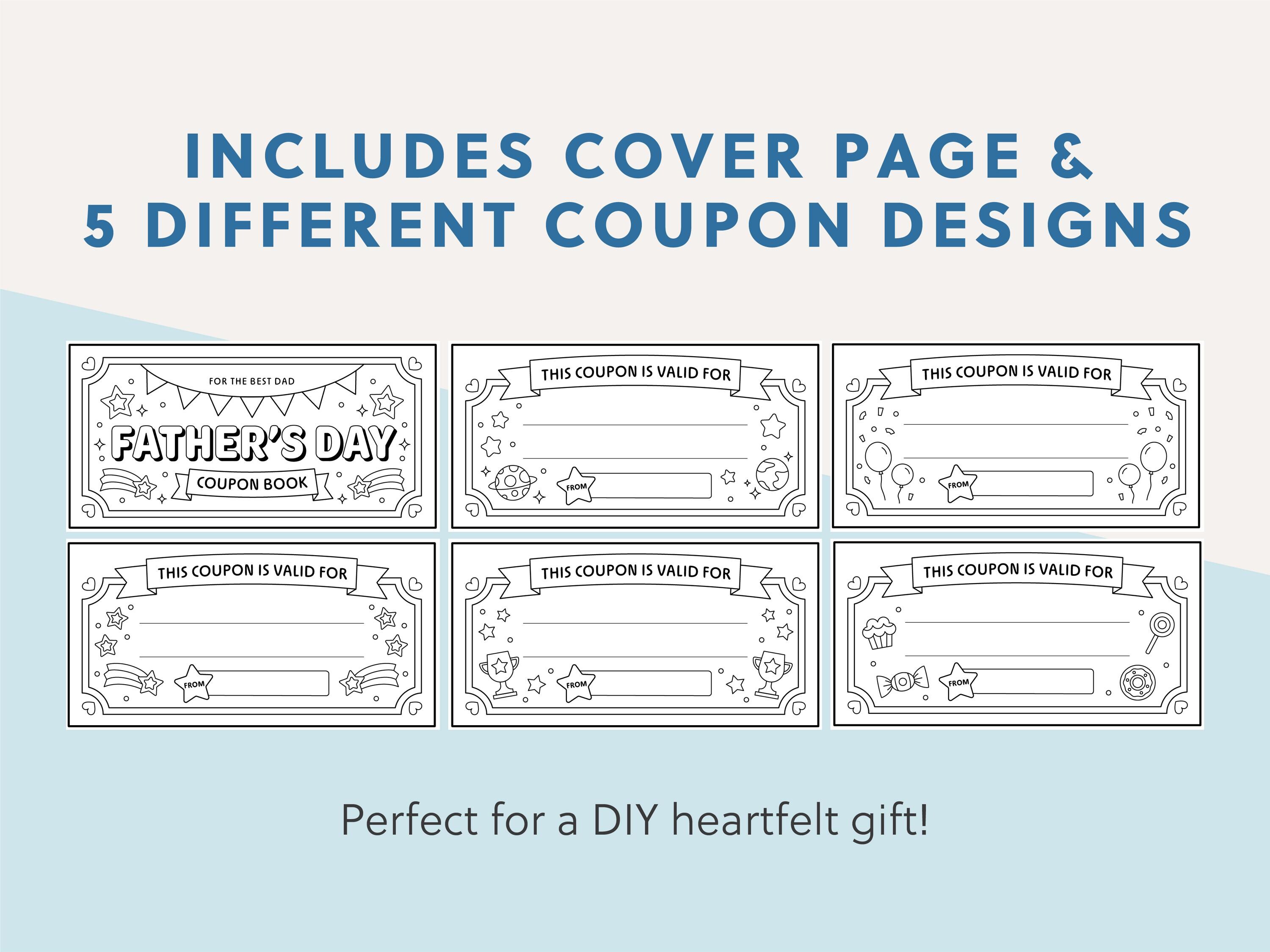 Father's Day Coupon Book | Printable Dad Gift | Activity for Kids ...