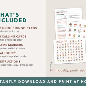 Printable Christmas Bingo Game | 30 Cards | Instant Download | Fun ...