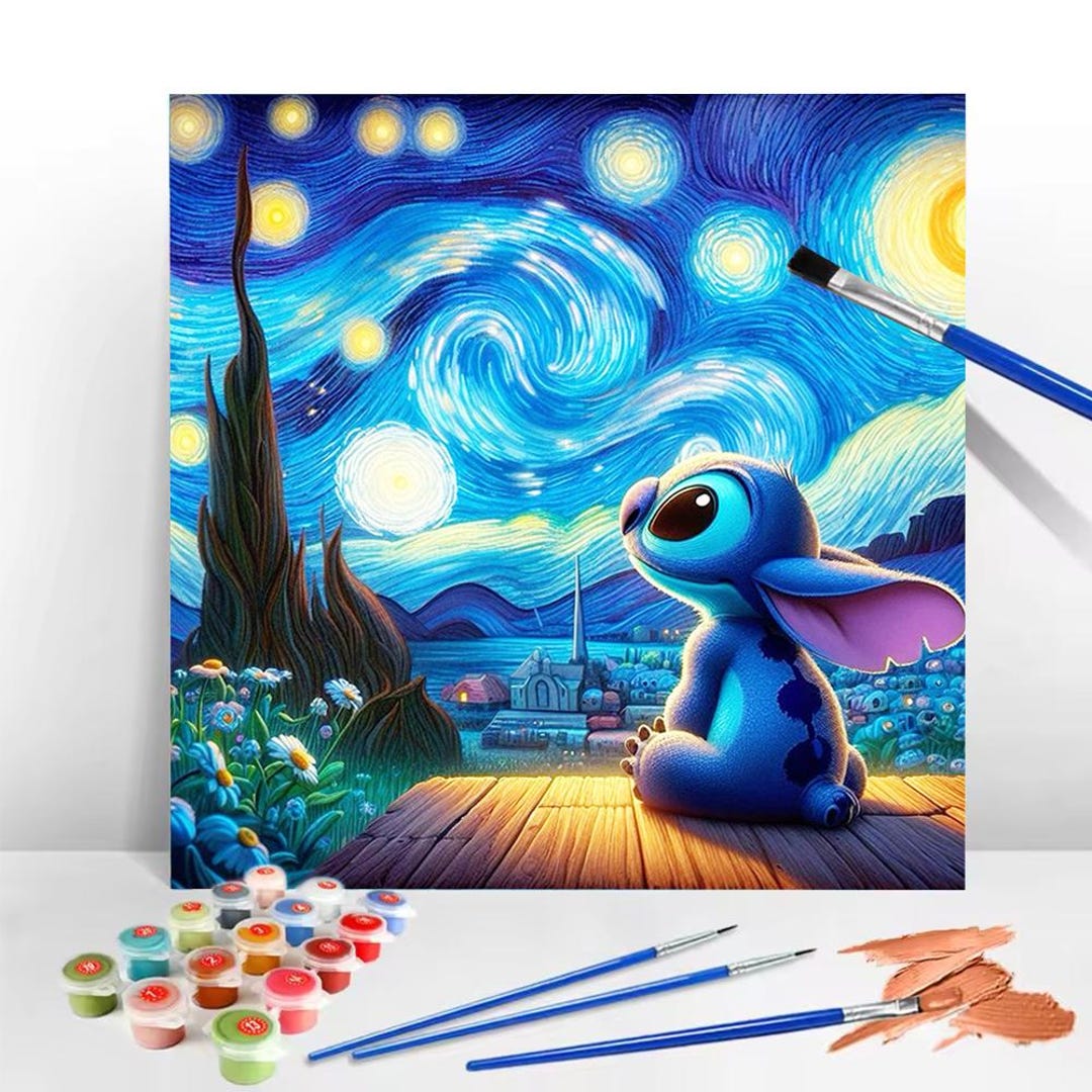 Van Gogh Stitch Paint by Numbers Kit: DIY Canvas Art, Handmade Gifts ...
