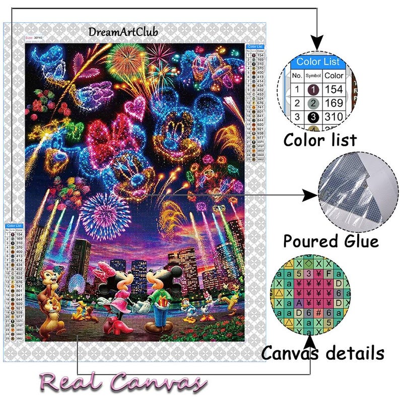 Diamond Painting Kit Mickey Mouse 5D DIY Diamond Art Home Decor Diamond ...