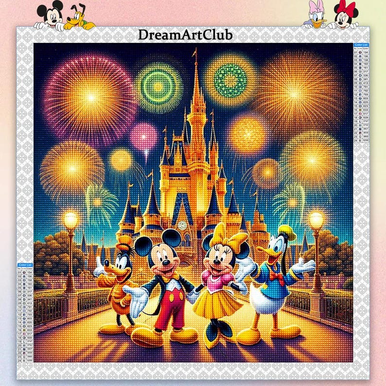 Mickey Mouse Castle Diamond Painting Kit: 5D DIY Art - Etsy