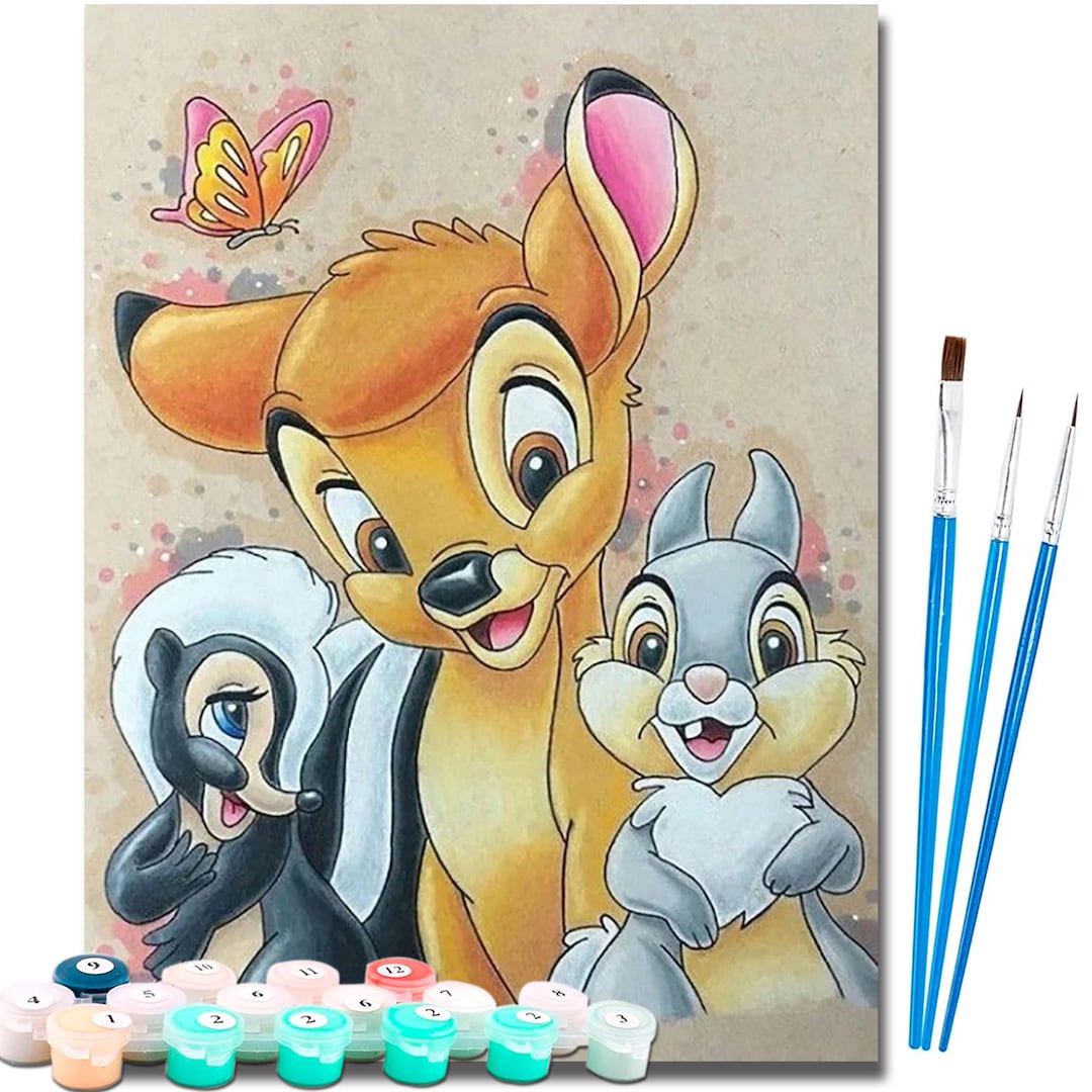 Bambi Paint by Numbers Kit: DIY Canvas Art, Home Decor - Etsy