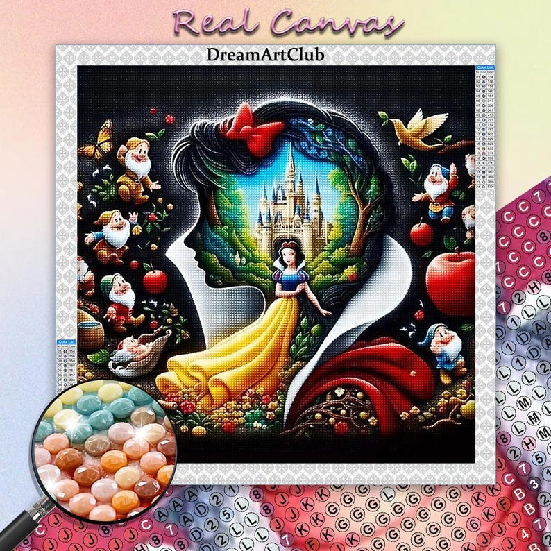Snow White Diamond Painting Kit: 5D DIY Home Decor Art - Etsy