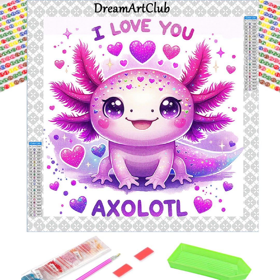 Diamond Painting Kit Axolotl 5D DIY Diamond Art Home Decor Diamond ...