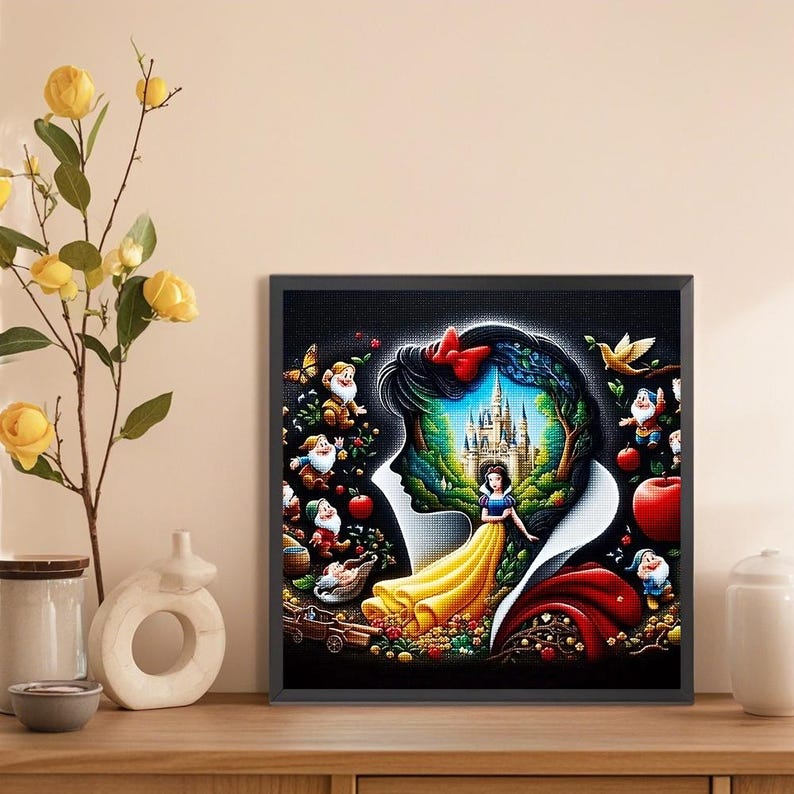 Snow White Diamond Painting Kit: 5D DIY Home Decor Art - Etsy