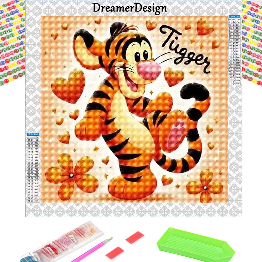 Tigger Diamond Painting Kit: 5D DIY Art, Home Decor - Etsy