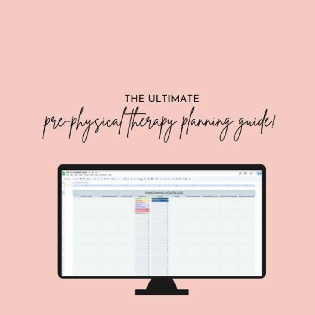 Physical Therapy Planning Guide, Shadowing Hours Tracker (digital ...