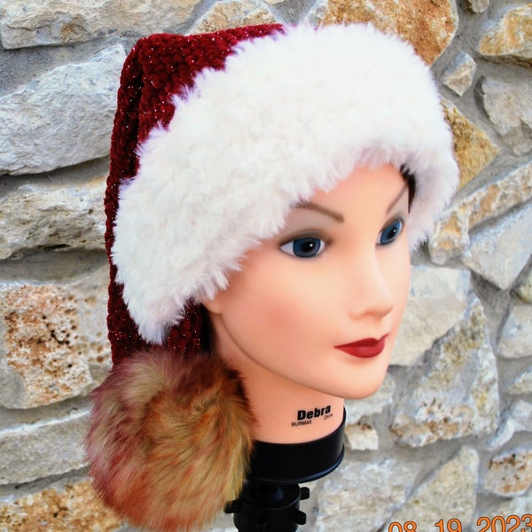 Crochet Mrs Claus Hat - Etsy