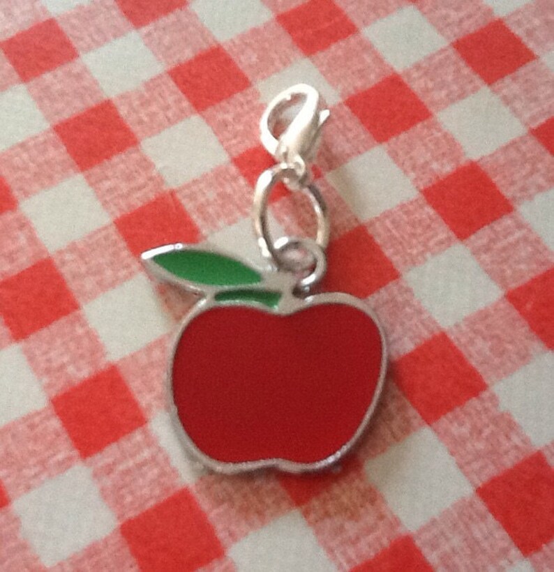 THANK YOU TEACHER Gift Red Apple Zipper Charm Clip to Purse Handbag ...