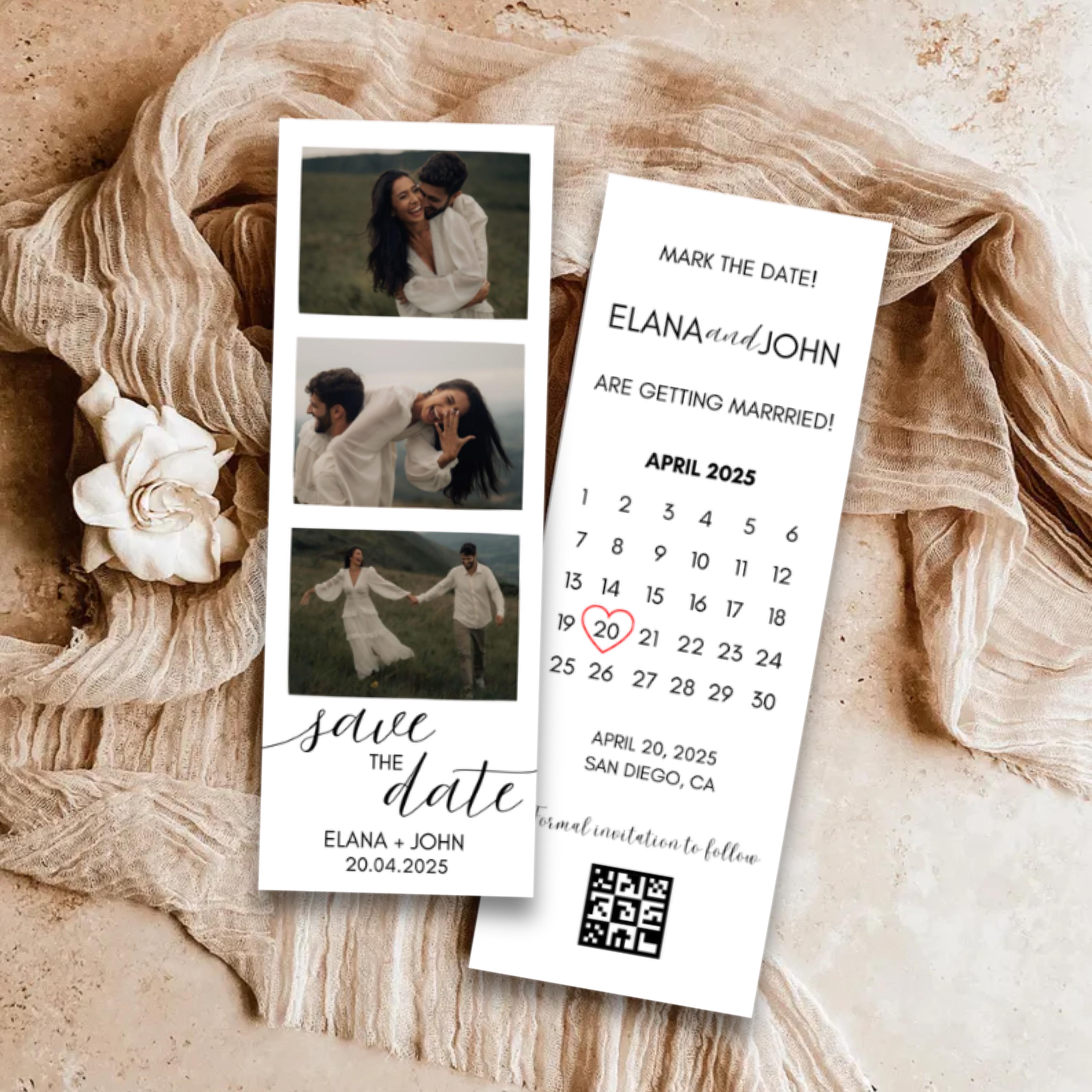 Photo Strip Save the Date, Photo Booth Save the Date, Photo Save the ...