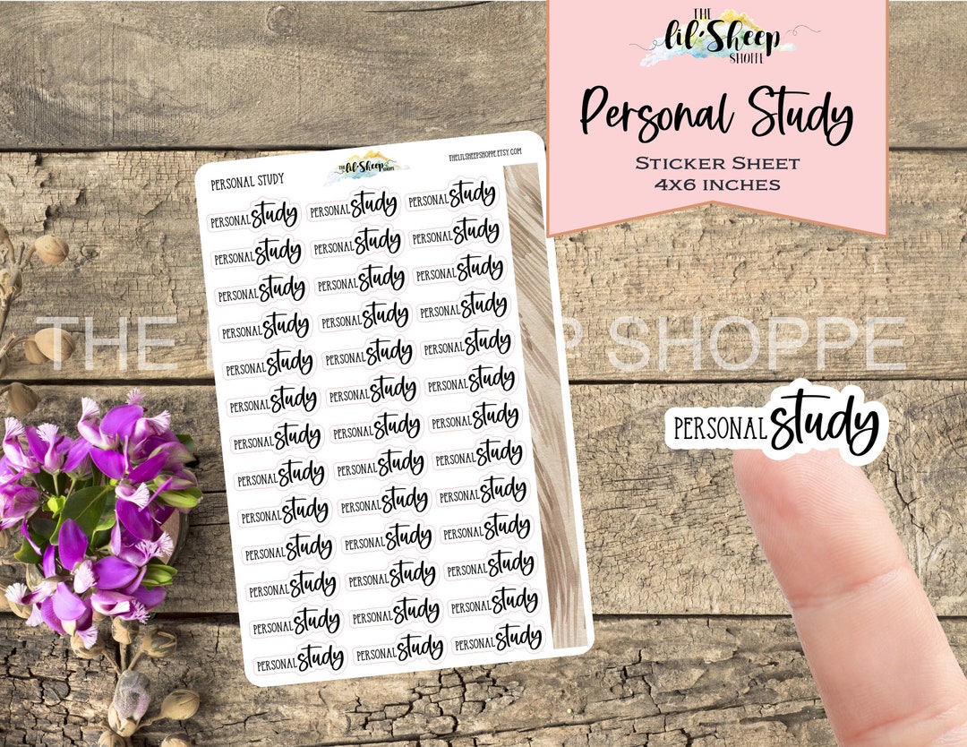 Personal Study Sticker Sheet/sticker/1 Inch /white Matte Stickers/jw ...