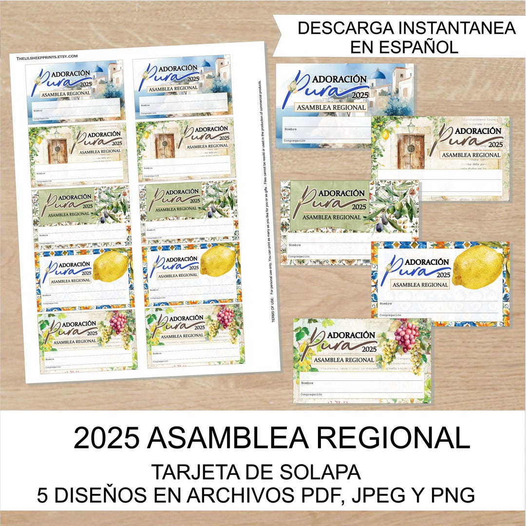 2025 Adoración pura asamblea regional tarjeta de solapa, Insignias, Etiqueta de nombre, Archivo ...