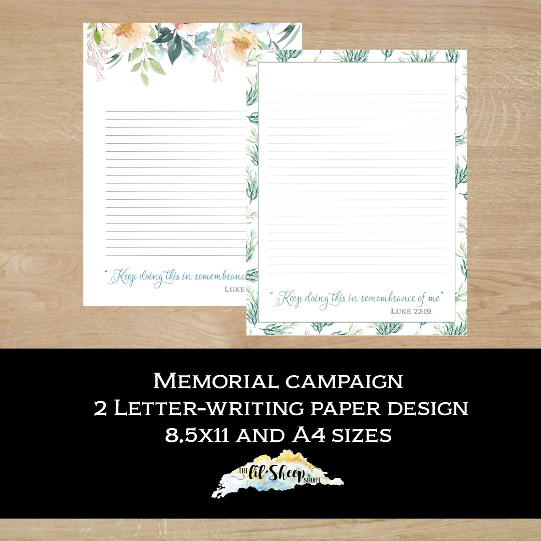 Memorial Letter-writing Printable Paper 8.5x11 and A4 Sizes/ministry/jw ...