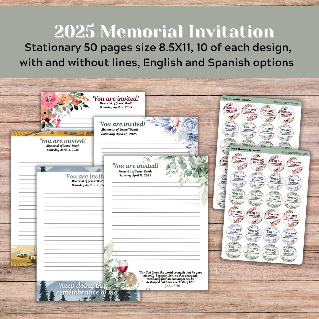 2025 Memorial Invitation Campaign Letter-writing Paper Set/ministry/jw ...