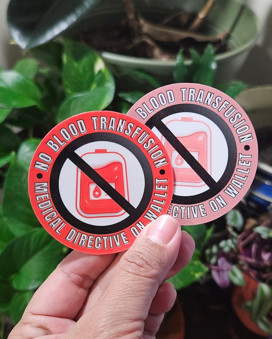 NO BLOOD Transfusion Sticker /waterproof Laminated Sticker/bible ...