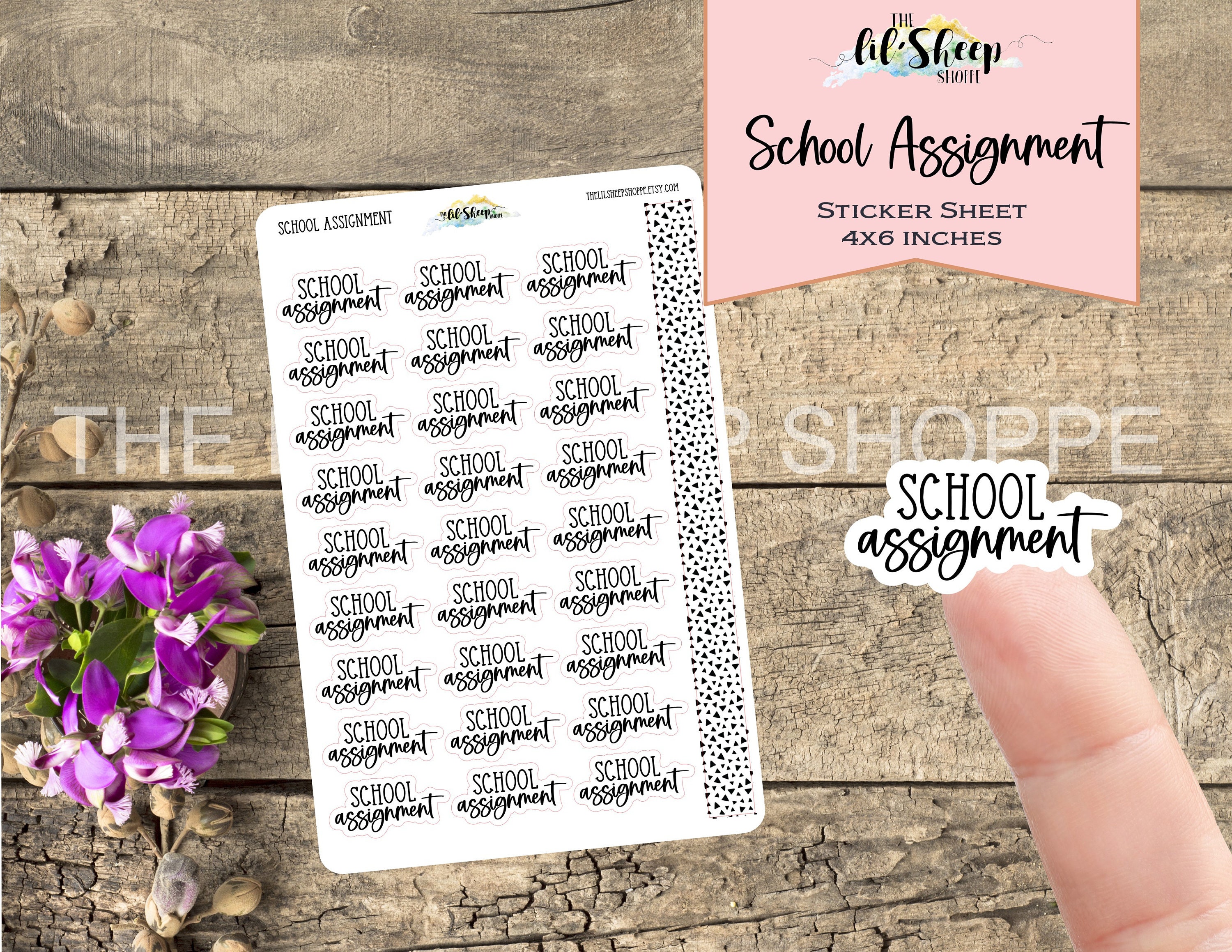 School Assignment Sticker Sheet/sticker/1 Inch /white Matte - Etsy