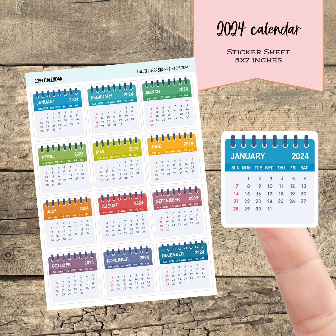 2024 Calendar Planner Stickers /planner Stickers/sticker Sheet ...