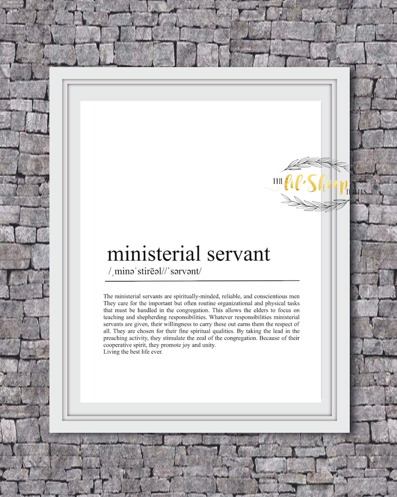 Jw Ministerial Servant Definition/home Decor/ Printable Art/modern Wall ...