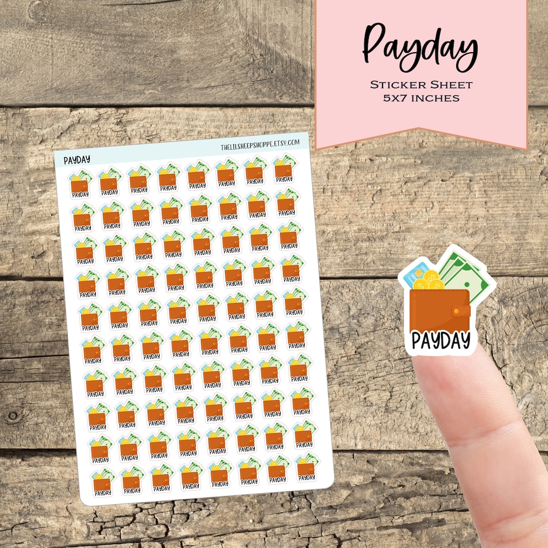 Payday Sticker Sheet/sticker0.5 Inch /white Matte Stickers/tiny Sticker ...
