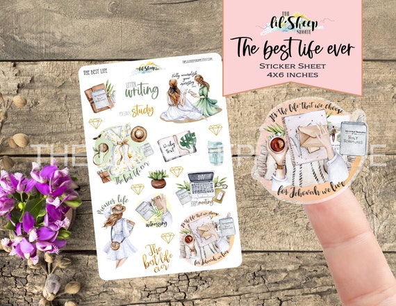 The Best Life Sticker Sheet/sticker/1 Inch /white Matte - Etsy