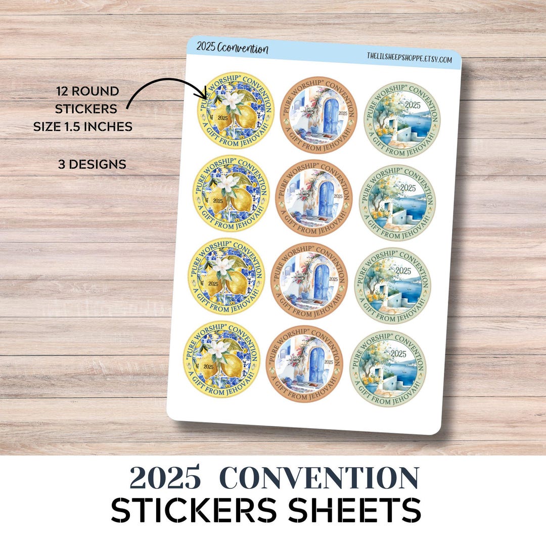 2025 Convention Sticker Sheet, Pure Worship Convention, Laminated ...