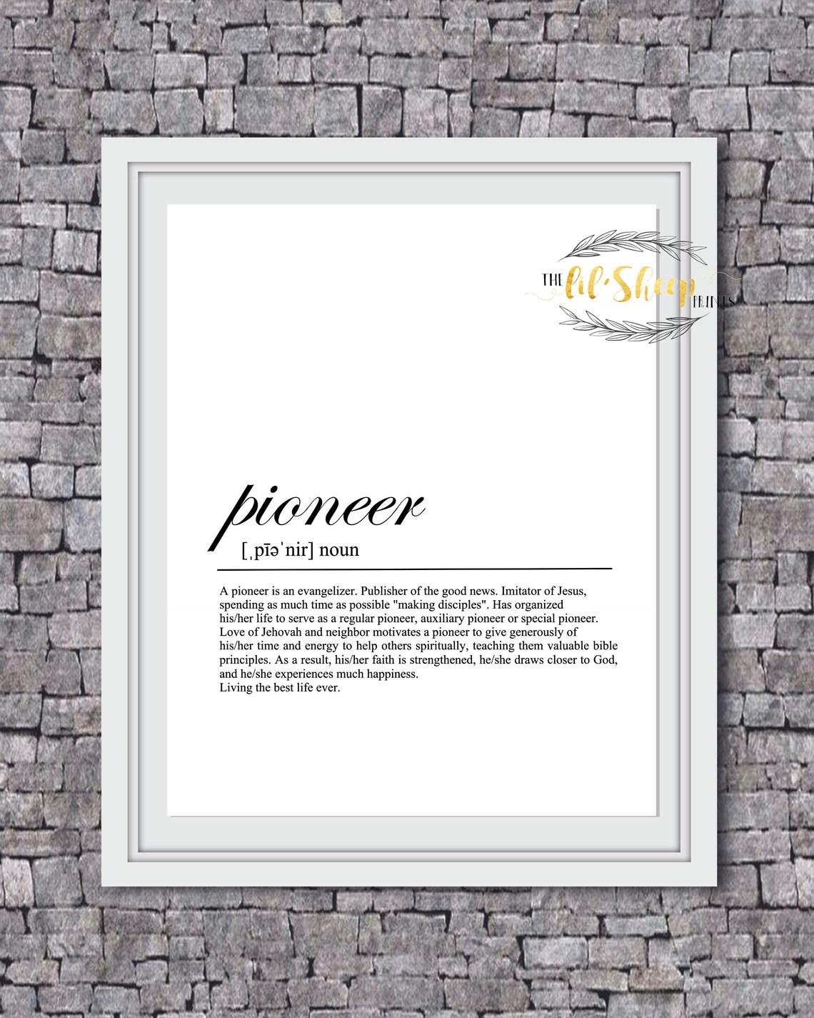 Jw Pionier Definition/Pioneer Geschenk/Home Decor / druckbare Kunst ...