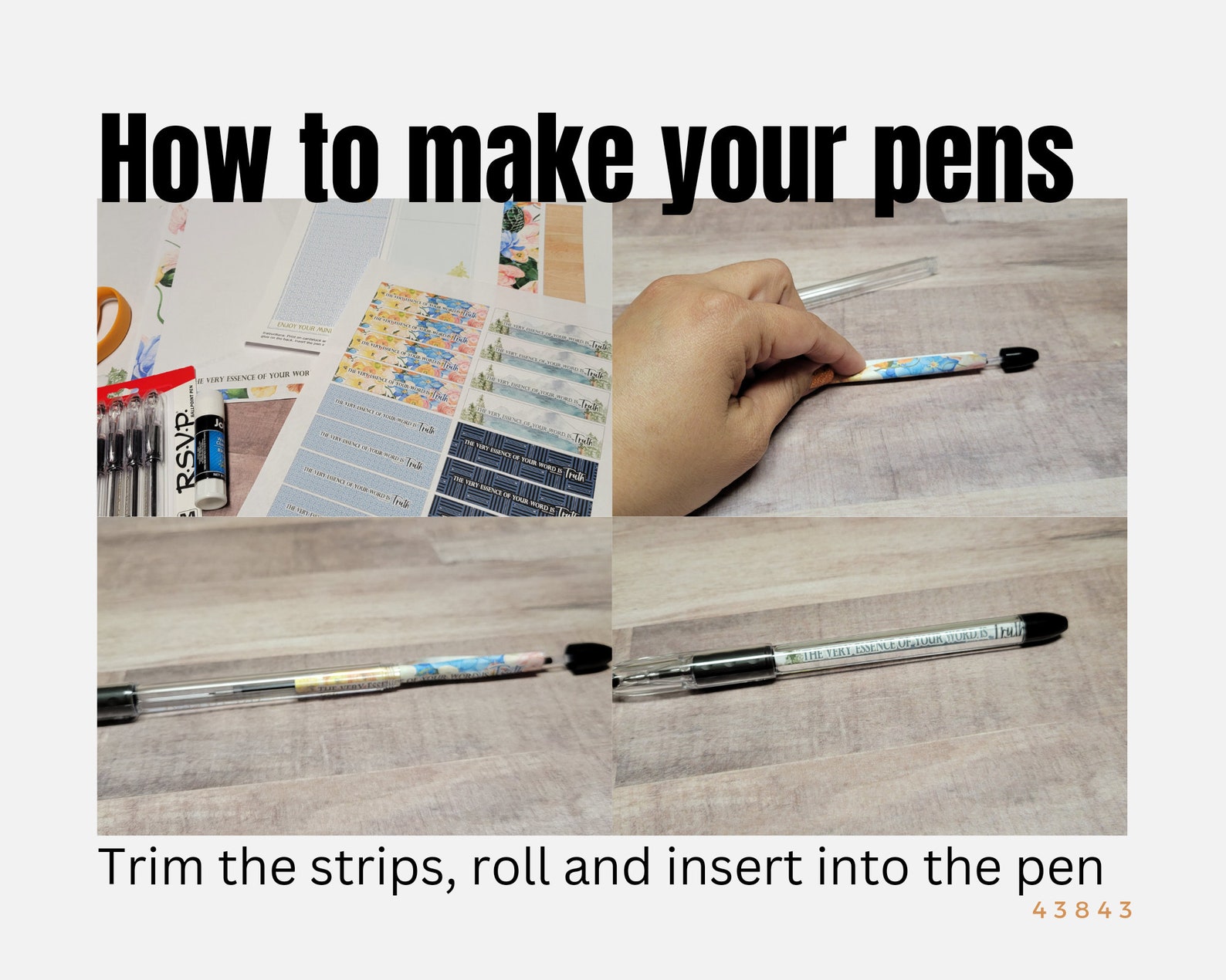 Pen Insert and Packaging Set for Pioneer School/diy Pen Set Using RSVP ...
