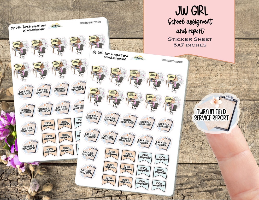 School Assignment and Turn in Service Report Planner Stickers /planner ...
