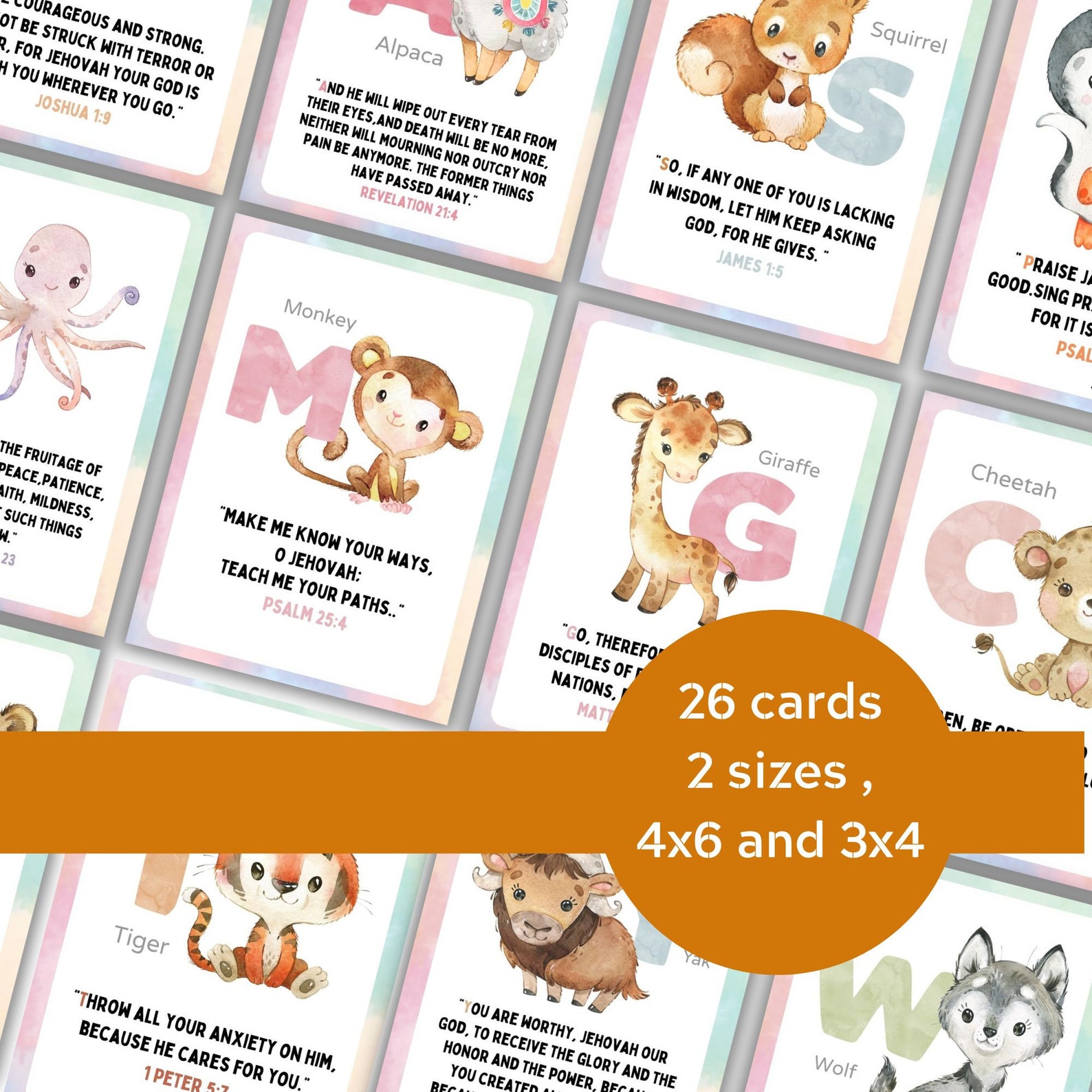 JW Scripture Cards, Alphabet Bible Verse, Cards for Kids, A to Z Cards ...