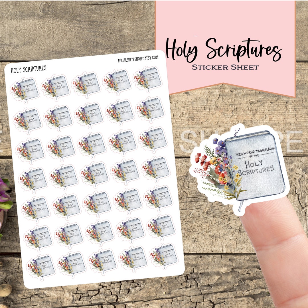 Holy Scriptures Floral Sticker Sheet/sticker/1 Inch /white Matte ...