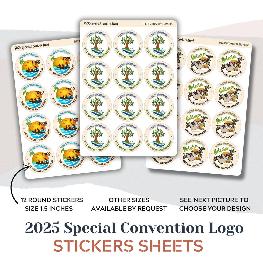 2025 Special Convention Logo Sticker Sheet, Pure Worship Convention ...