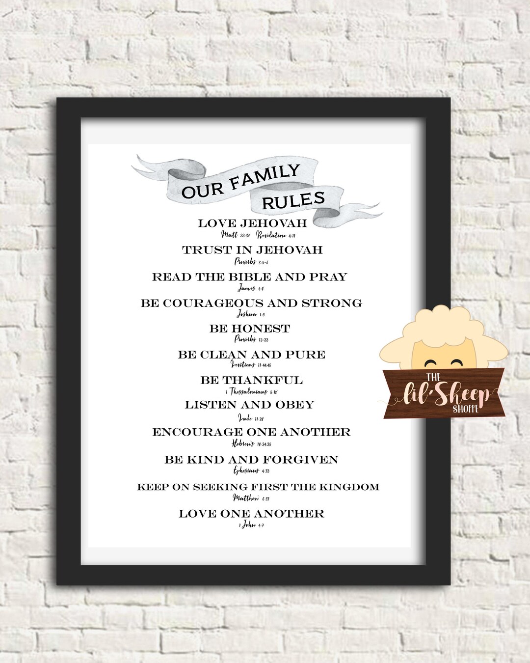 Family Rules/bible Scriptures/home Decor/ Printable Art/modern Wall ...