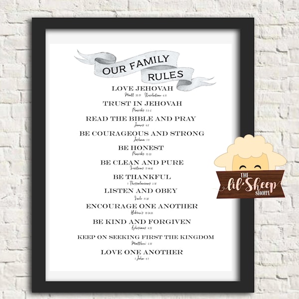 Christian Family Rules - Etsy