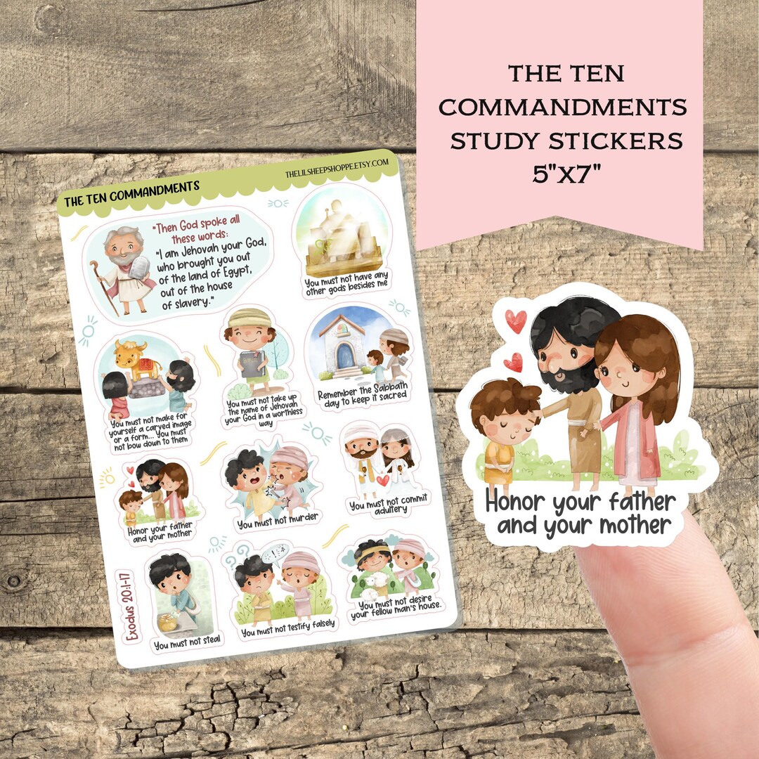 The Ten Commandments Journaling Sticker Sheet/sticker/personal Study ...