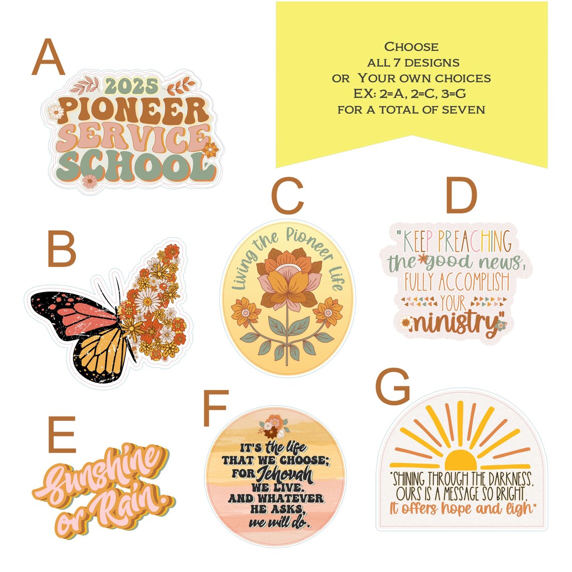 Pioneer Sticker 2025/sticker Set/ Laminated Sticker/bible Inspired ...
