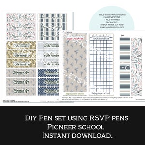 Pen Insert and Packaging Set for Pioneer School/diy Pen Set Using RSVP ...