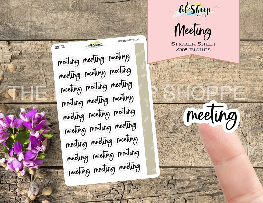 Meeting Sticker Sheet/sticker/1 Inch /white Matte Stickers/jw Gift - Etsy