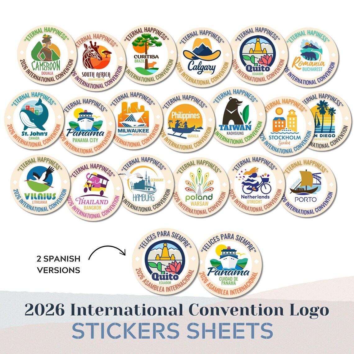 2026 International Convention Logo Sticker Sheet, Eternal Happiness ...