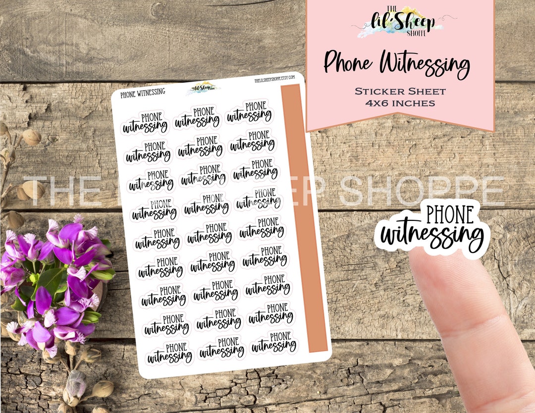Phone Witnessing Sticker Sheet/sticker/1 Inch /white Matte Stickers/jw ...