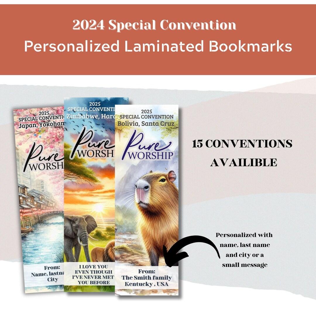 2025 Special Convention Bookmarks, Personalized, Pure Worship ...